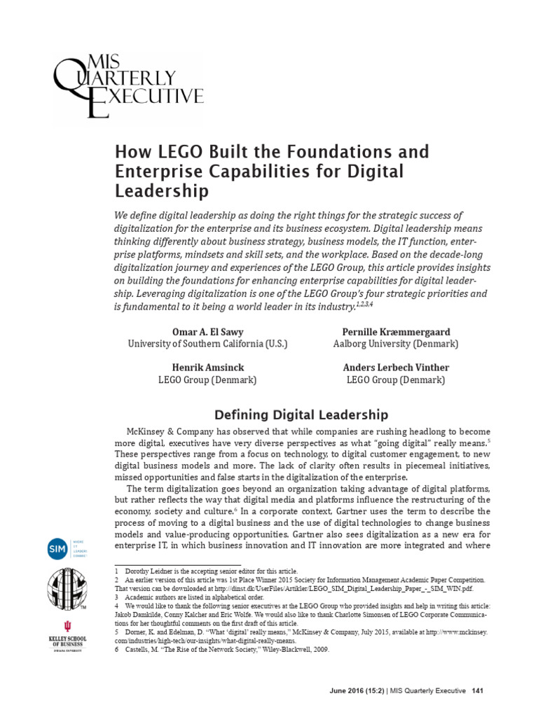 LEGO's Path to Digital Leadership | PDF | Mobile App | Strategic Management
