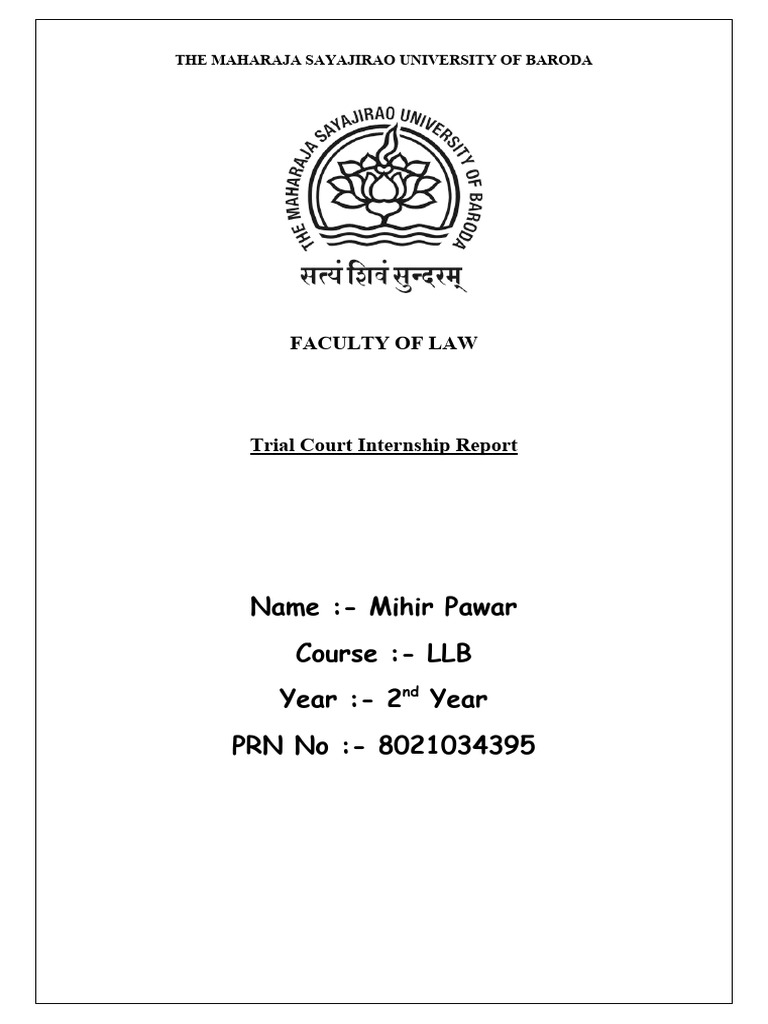 Trial Court Internship | PDF