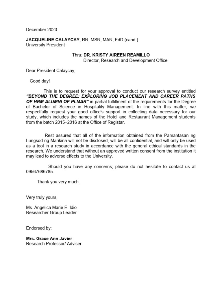 Letter of Approval | PDF