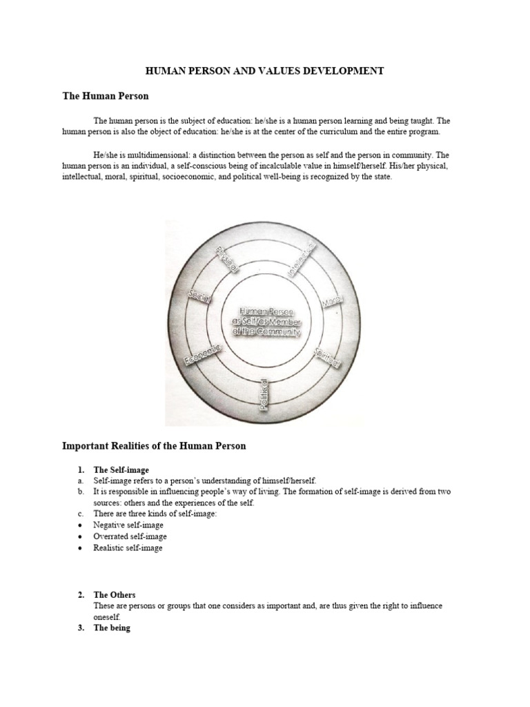 Human Person and Values Development | PDF | Self Esteem | Disciplines