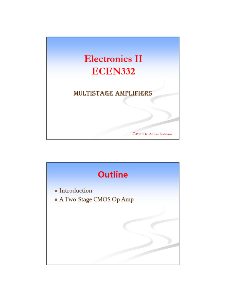 Lecture 3 Multistage Amplifiers | PDF | Operational Amplifier | Amplifier Lecture 3 Multistage Amplifiers | PDF | Operational Amplifier | Amplifier