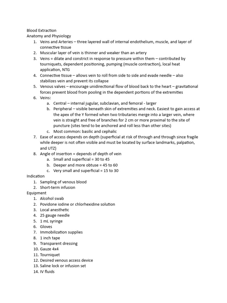 Blood Extraction | PDF | Science & Mathematics