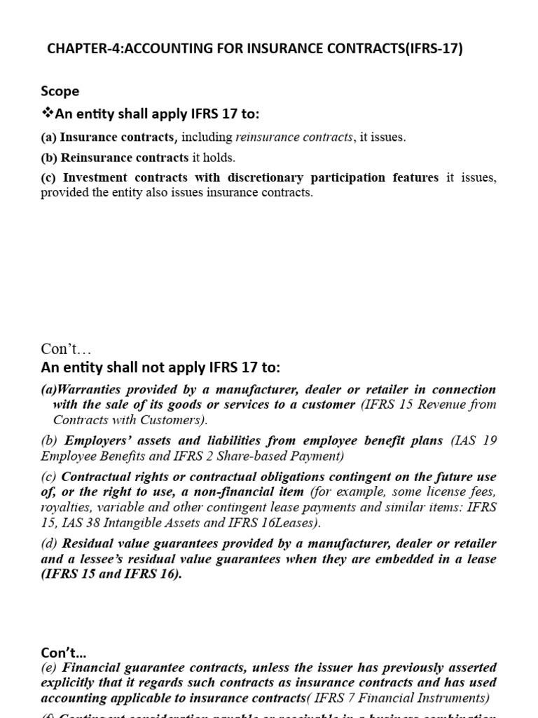 Accounting For Insurance Contracts (CH-4) | PDF | Insurance | Risk