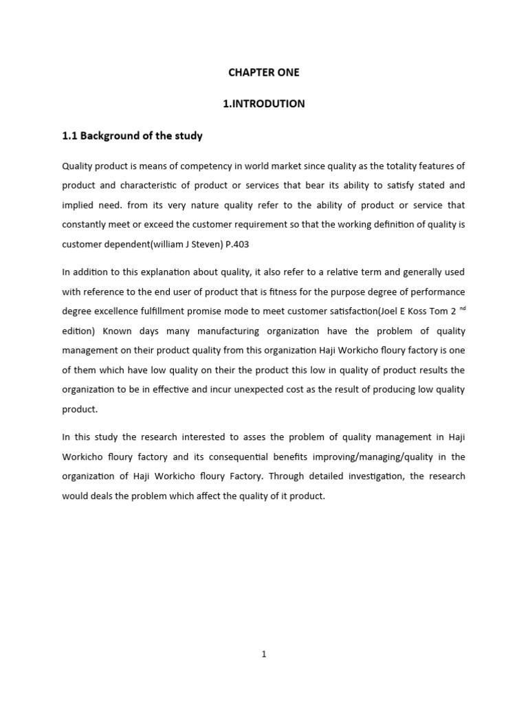 Chapter One 1.introdution 1.1 Background of The Study | PDF | Survey ...