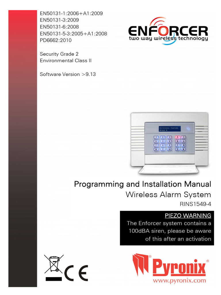 Programming and Installation Manual Wireless Alarm System | PDF ...
