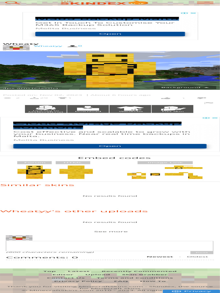 Wheaty Minecraft Skin | PDF