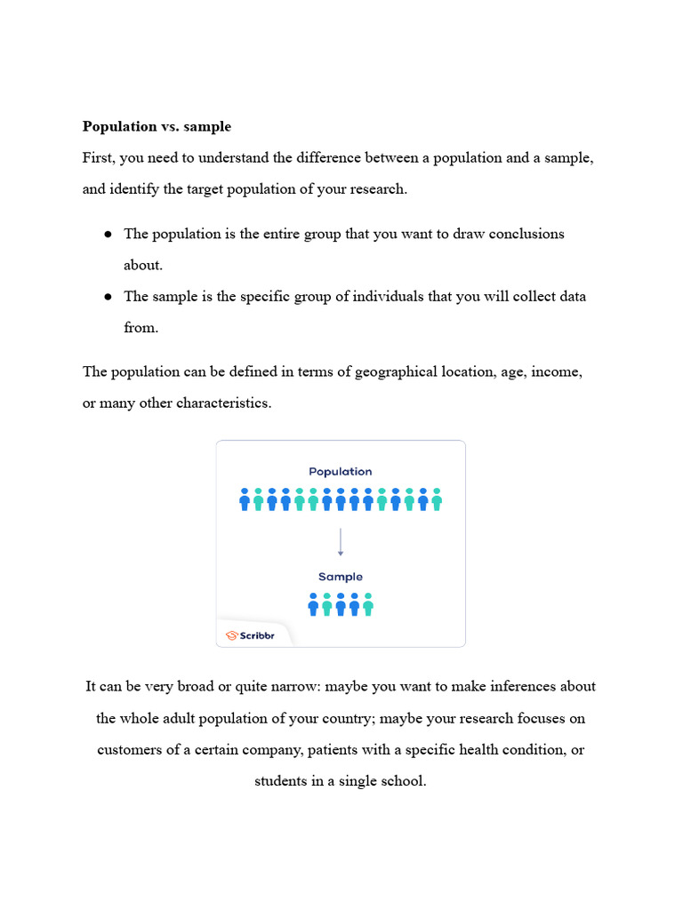 Population vs. Sample | PDF | Sampling (Statistics) | Hypothesis