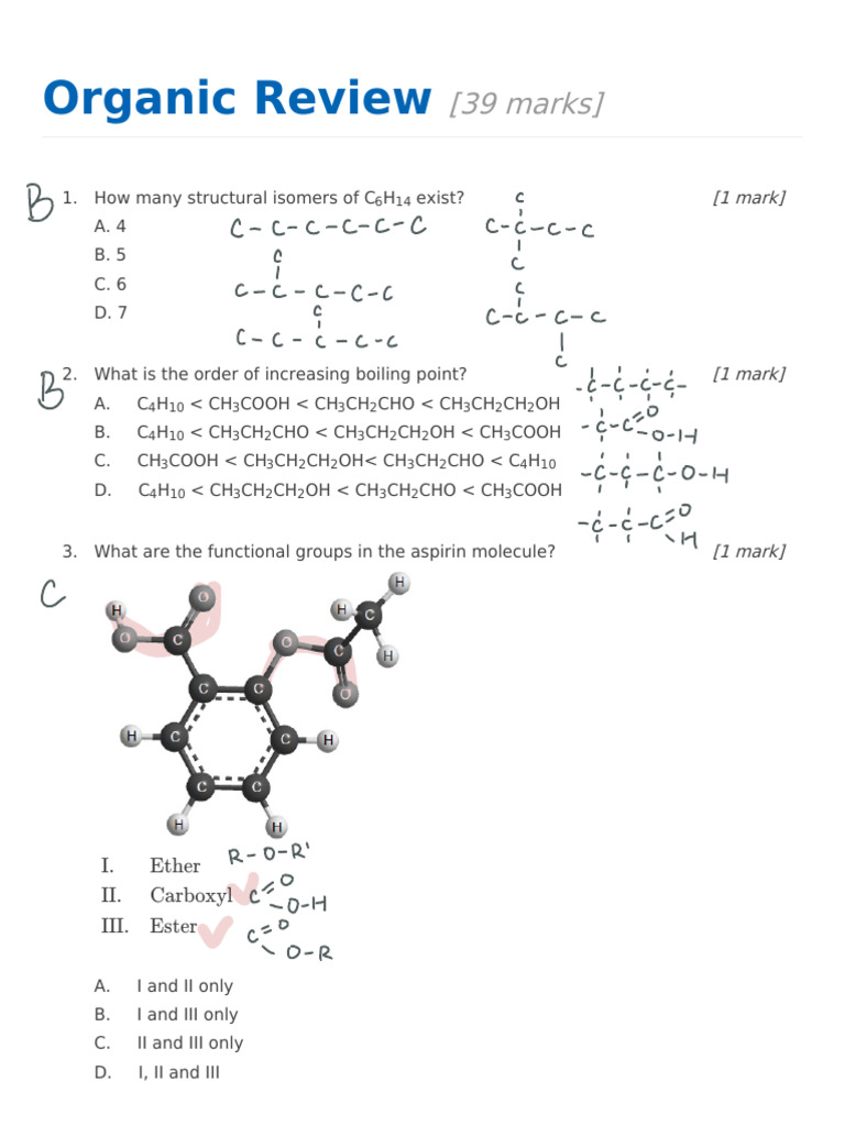 Organic Question Pack | PDF