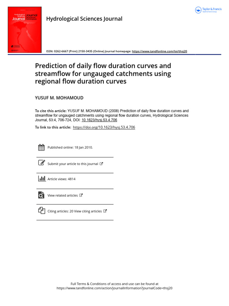 Prediction of Daily Flow Duration Curves and Streamflow For Ungauged Catchments Using Regional ...