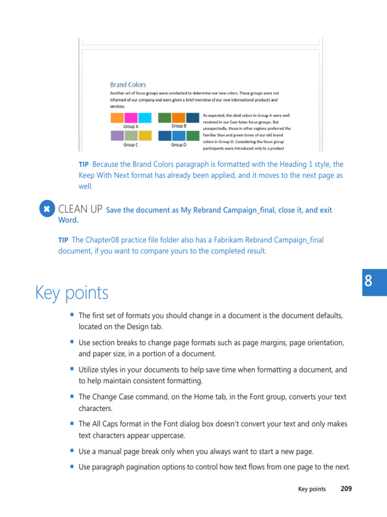 Key Points: Clean Up | PDF