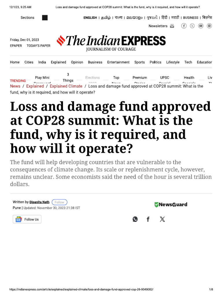 COP28 Summit Kicks Off With Breakthrough Climate Disaster Fund ...