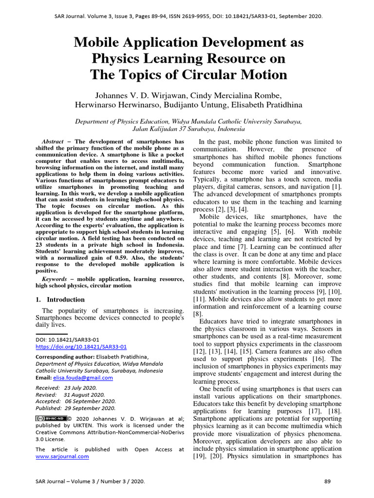 Mobile - Application - Development - As - Physics - Learning | PDF