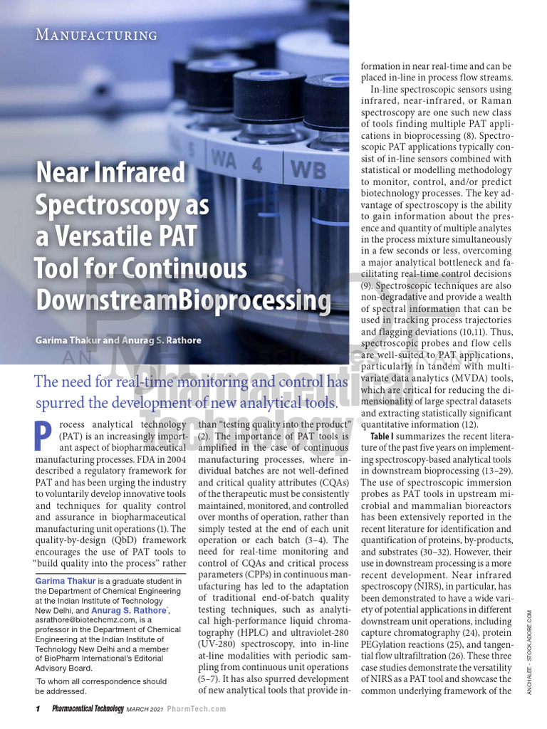 PharmTech 2021 - NIRS As Versatile PAT Tool For Continuous Downstream Bioprocessing | PDF ...