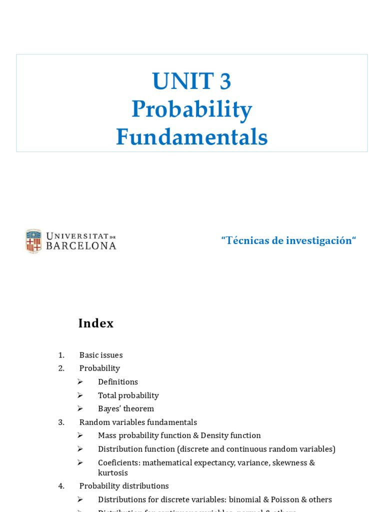 Unit 3 Probability Fundamentals | PDF