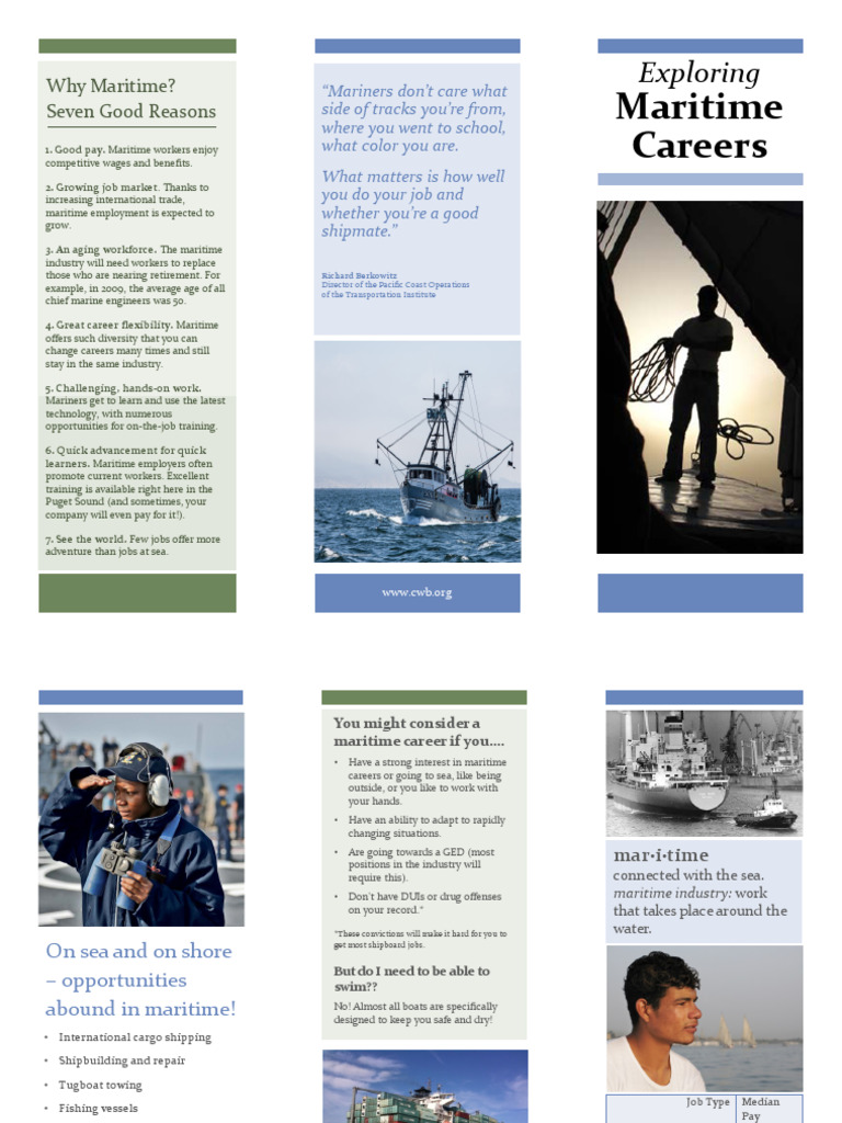 Maritime Career Opportunities Explained | PDF | Ships | Sea Captain