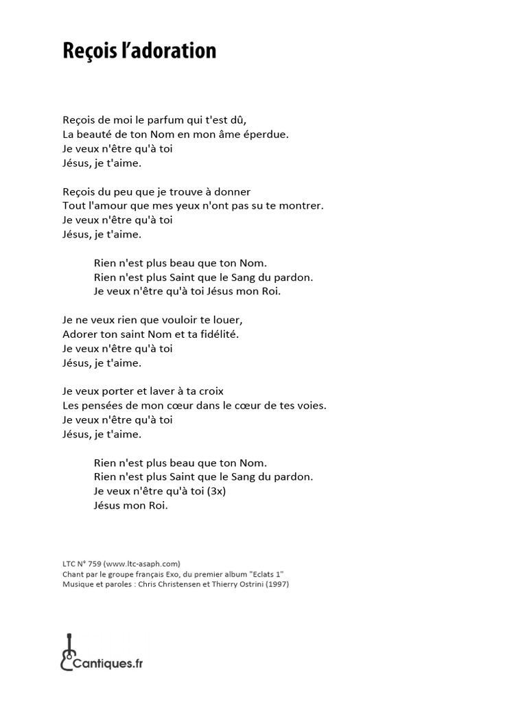 Recois L Adoration | PDF