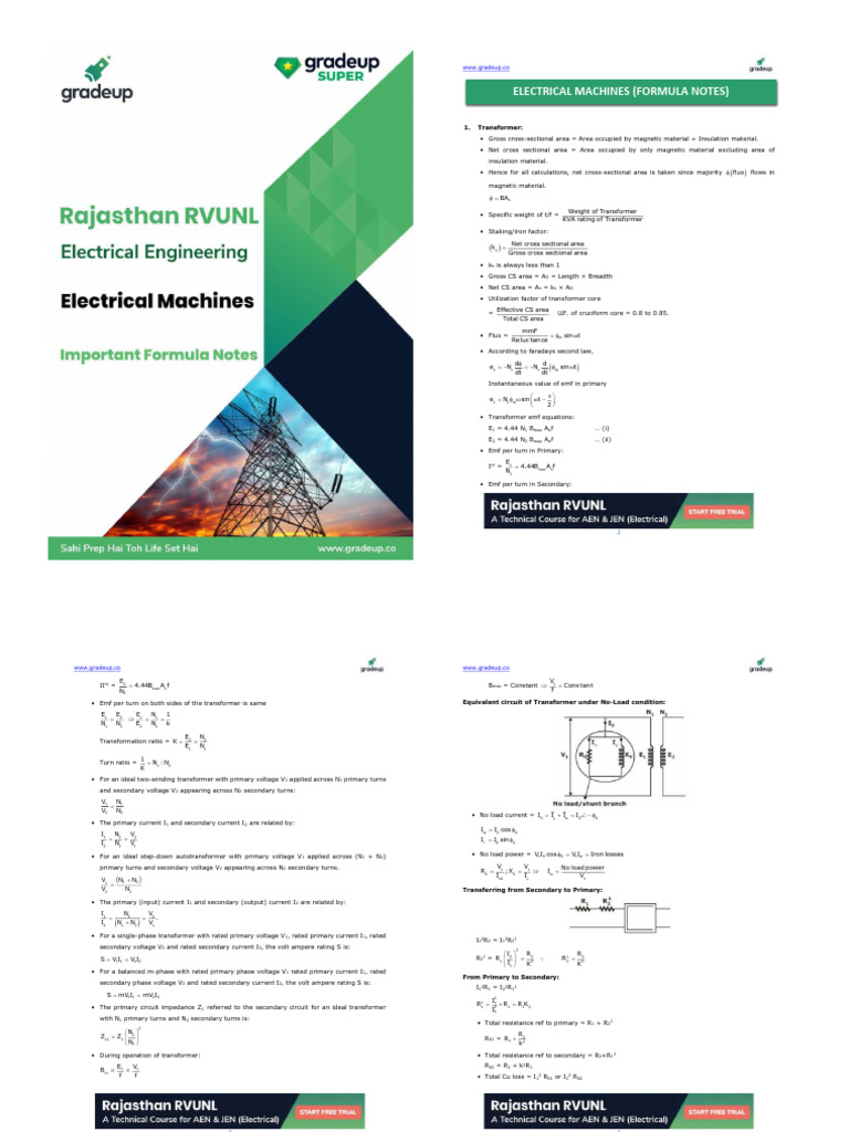 Electrical Machines 1 | PDF | Transformer | Electric Motor