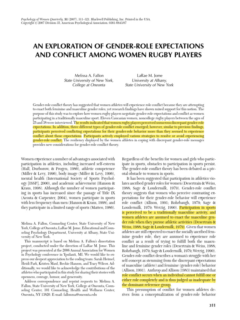Fallon & Jone AN EXPLORATION OF GENDER-ROLE EXPECTATIONS | PDF