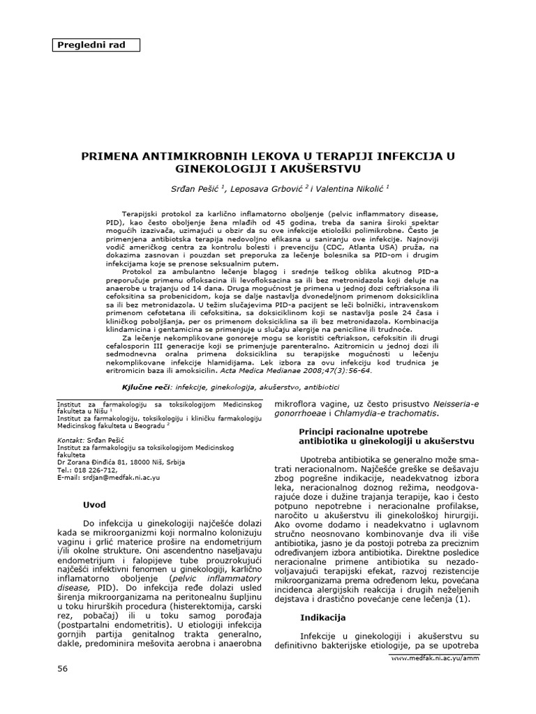Primena Antimikrobnih Lekova... | PDF