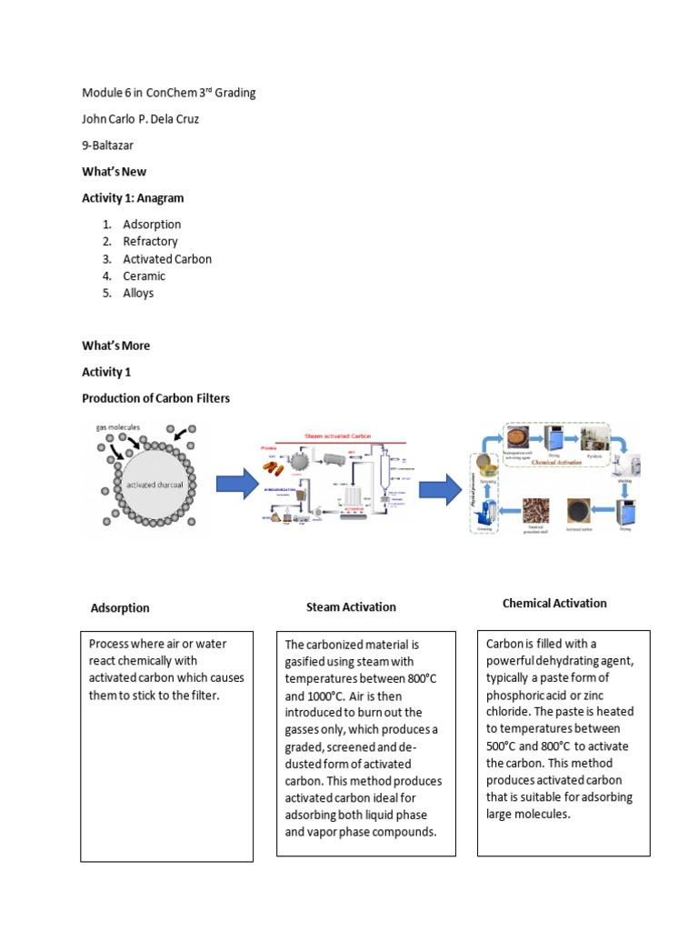 Module 6 in ConChem 3rd Grading | PDF | Adsorption | Ceramics