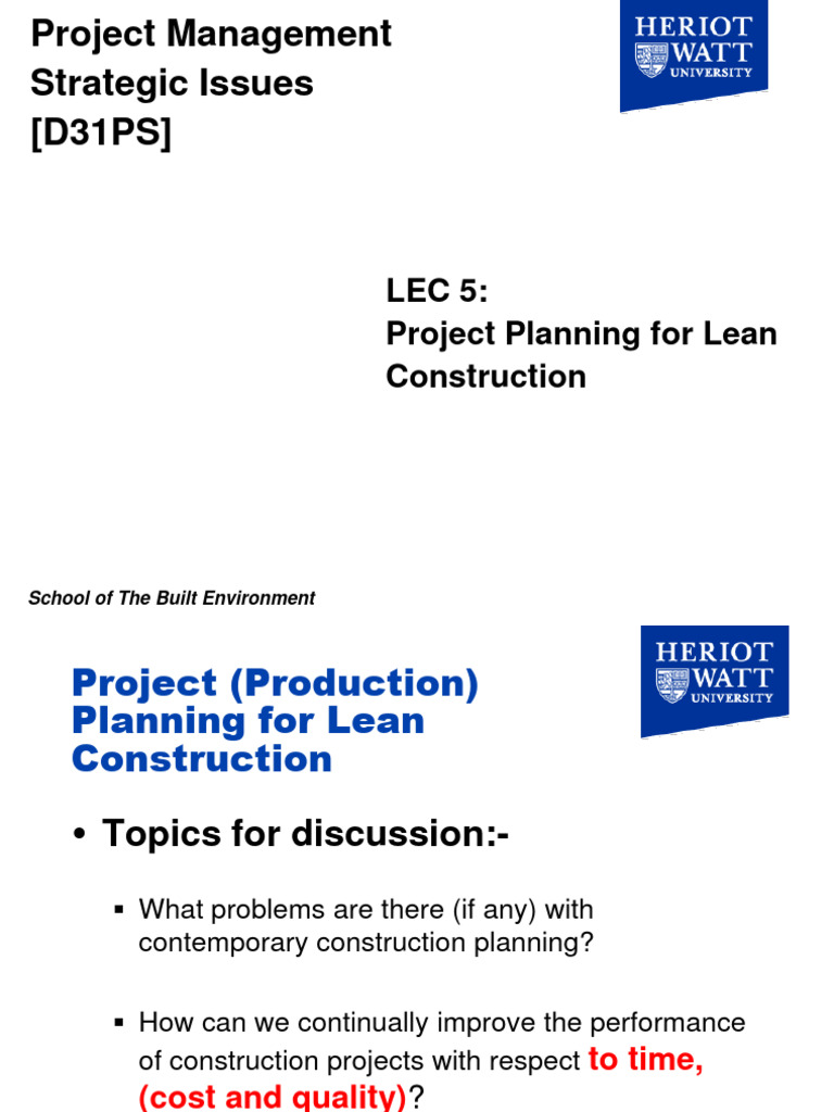 Lecture 5 - Project Planning 2013 | PDF | Project Management