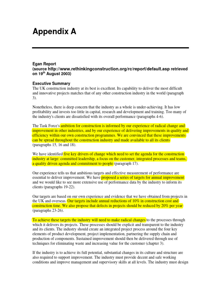 UK Construction Industry Improvement Report | PDF