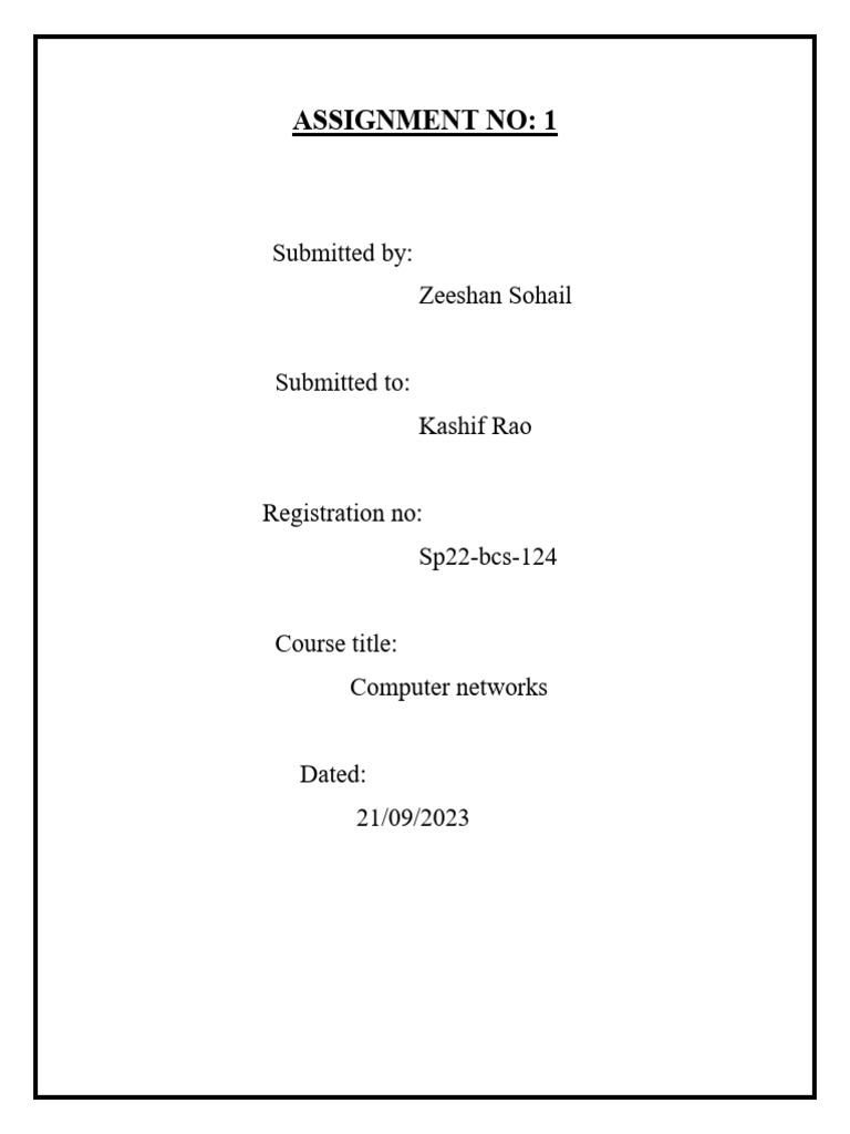 Assignment No1 | PDF