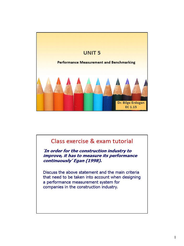 Unit 5 - Lecture Slides - Performance Measurement and Benchmarking | PDF