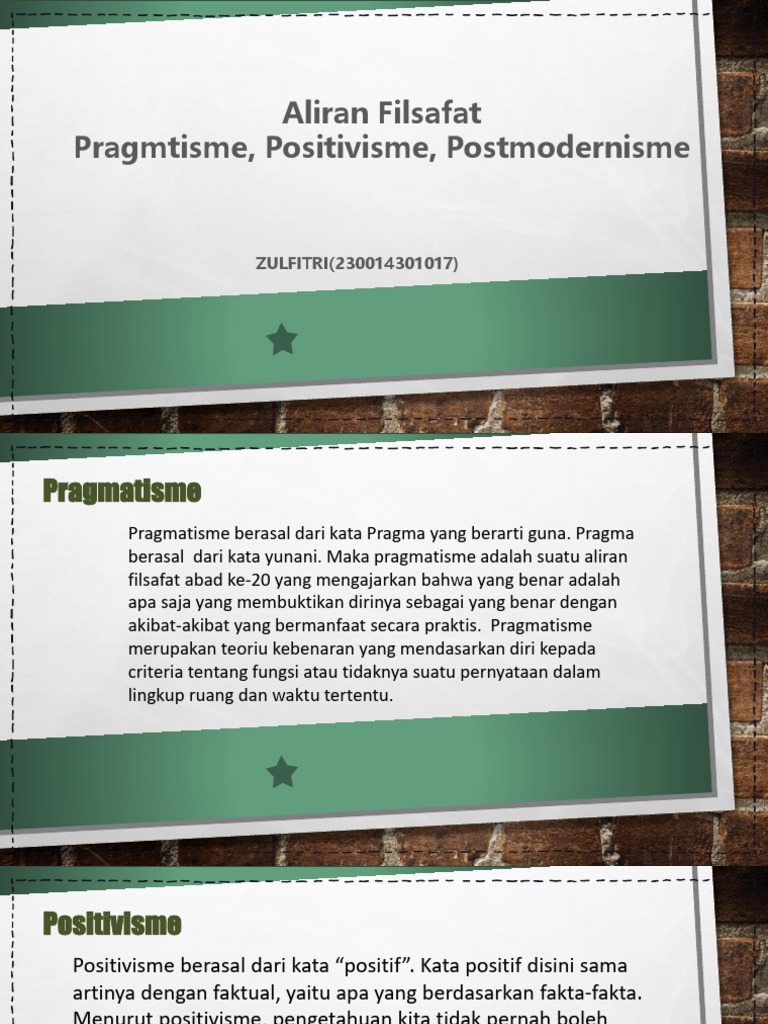Filsafat Pragmatisme dan Positivisme | PDF