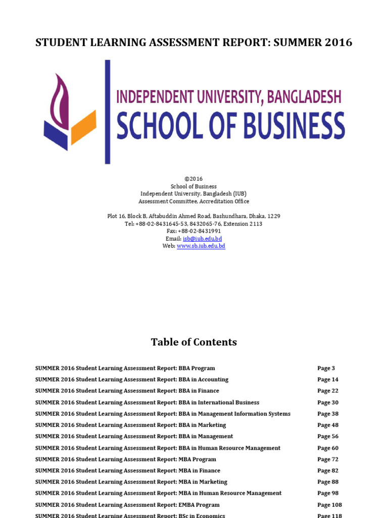 Student Learning Outcome Summer 2016 | PDF | Educational Assessment ...