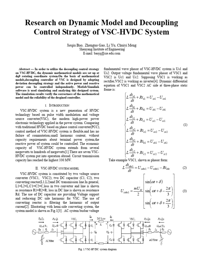 Research On Dynamic Model and Decoupling | PDF | Electrical Engineering ...