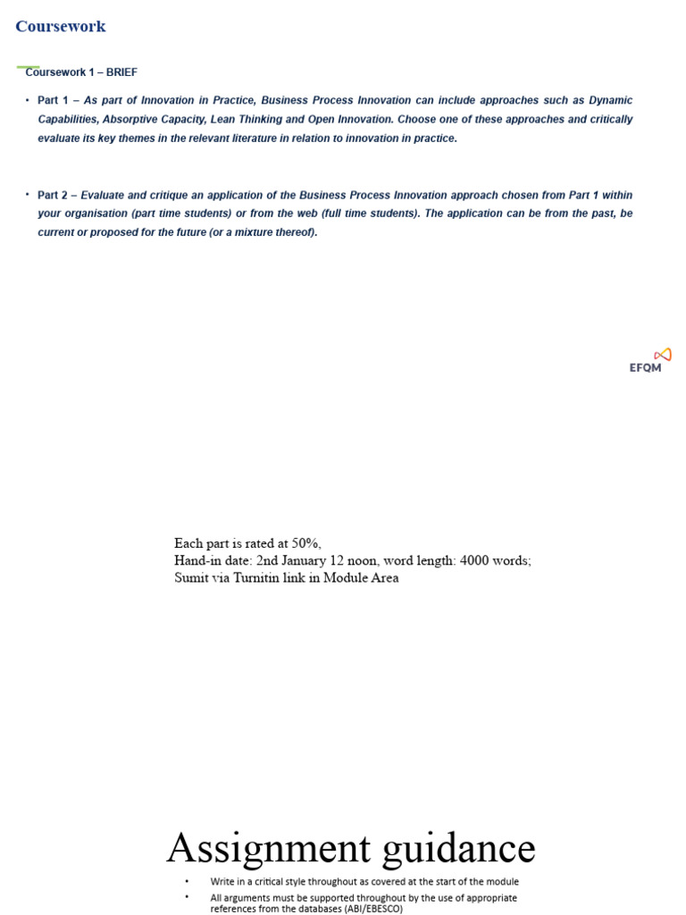 Assignment Guidance | PDF | Innovation | Lean Manufacturing