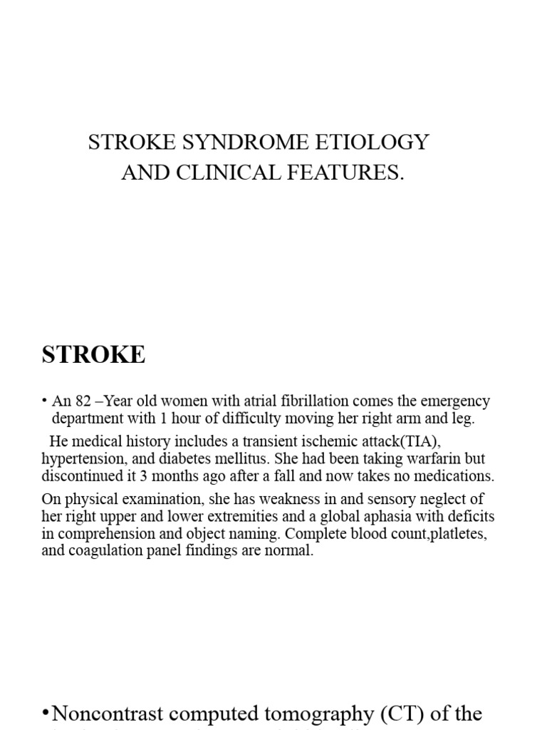 Stroke Syndrome | PDF | Stroke | Ischemia