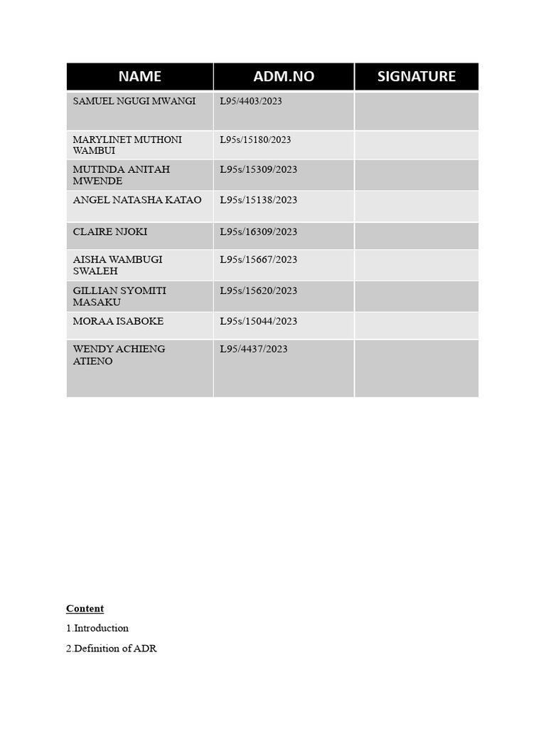 Legal Systems Adr | PDF