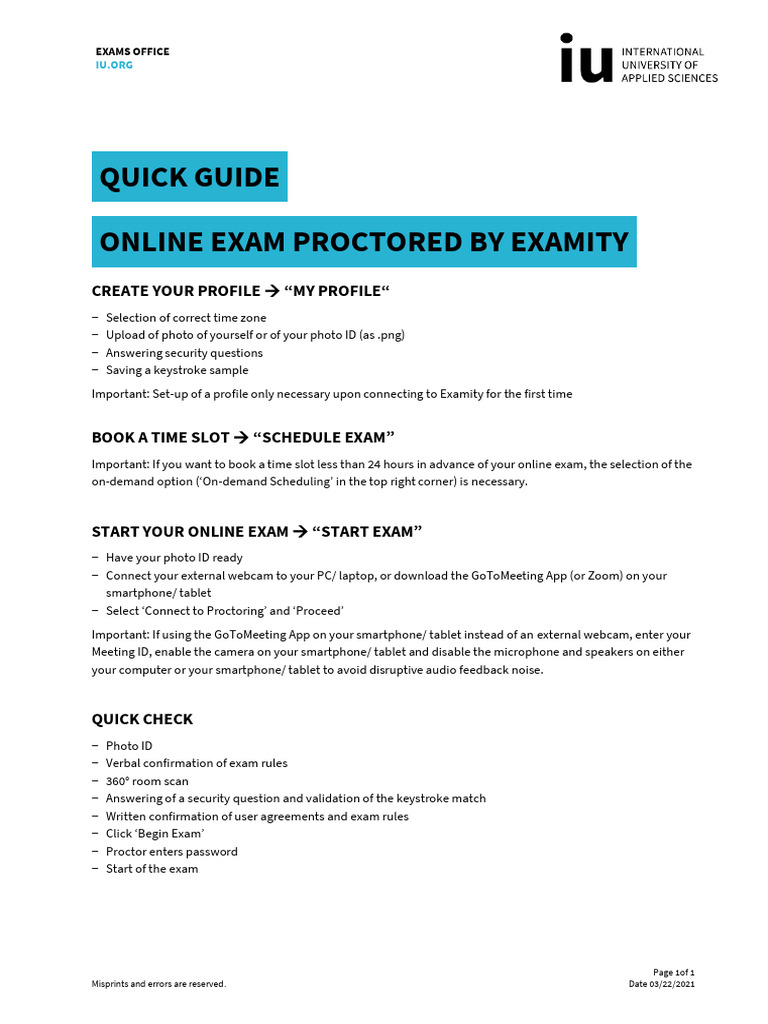 Quick Guide Examity | PDF | Technology & Engineering