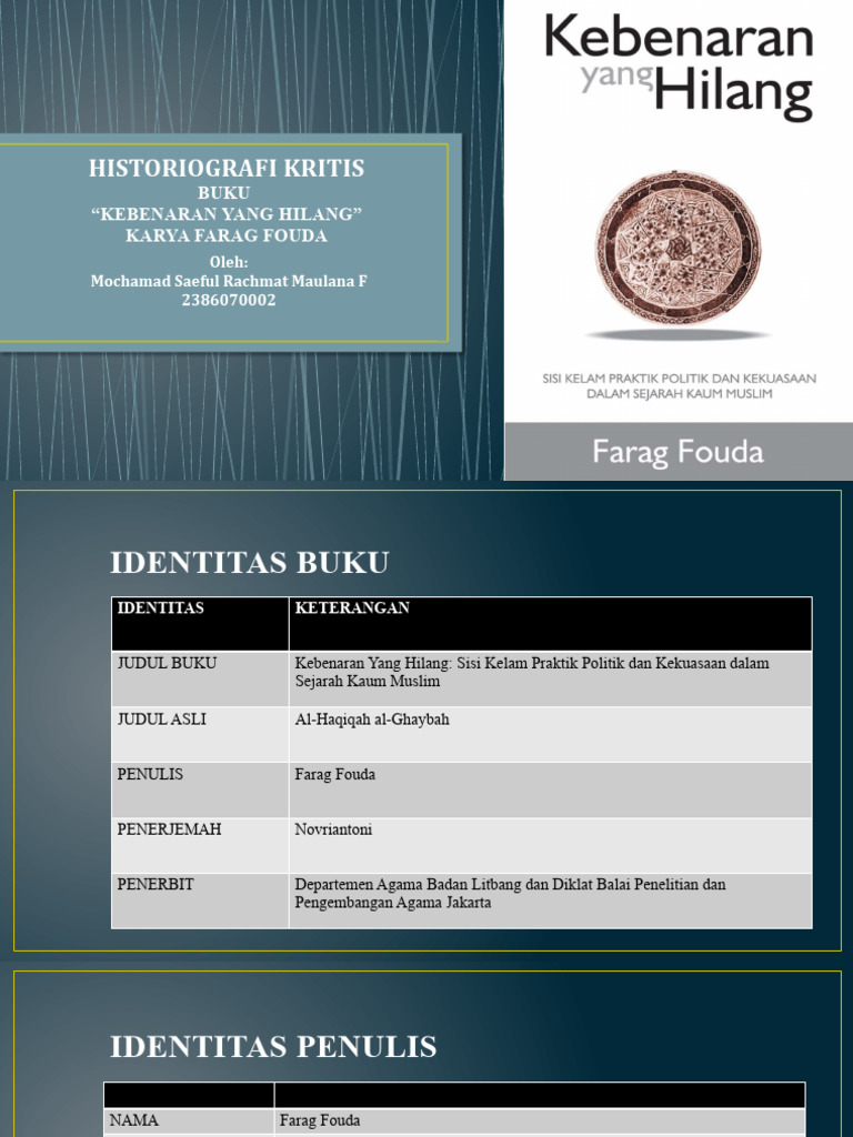 Historiografi Kritis Buku Kebenaran Yang Hilang | PDF | Agama ...