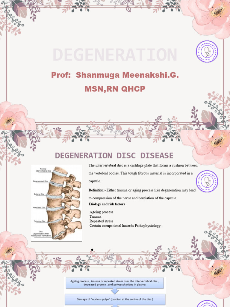 Degeneration Disc Disorder | PDF | Science & Mathematics