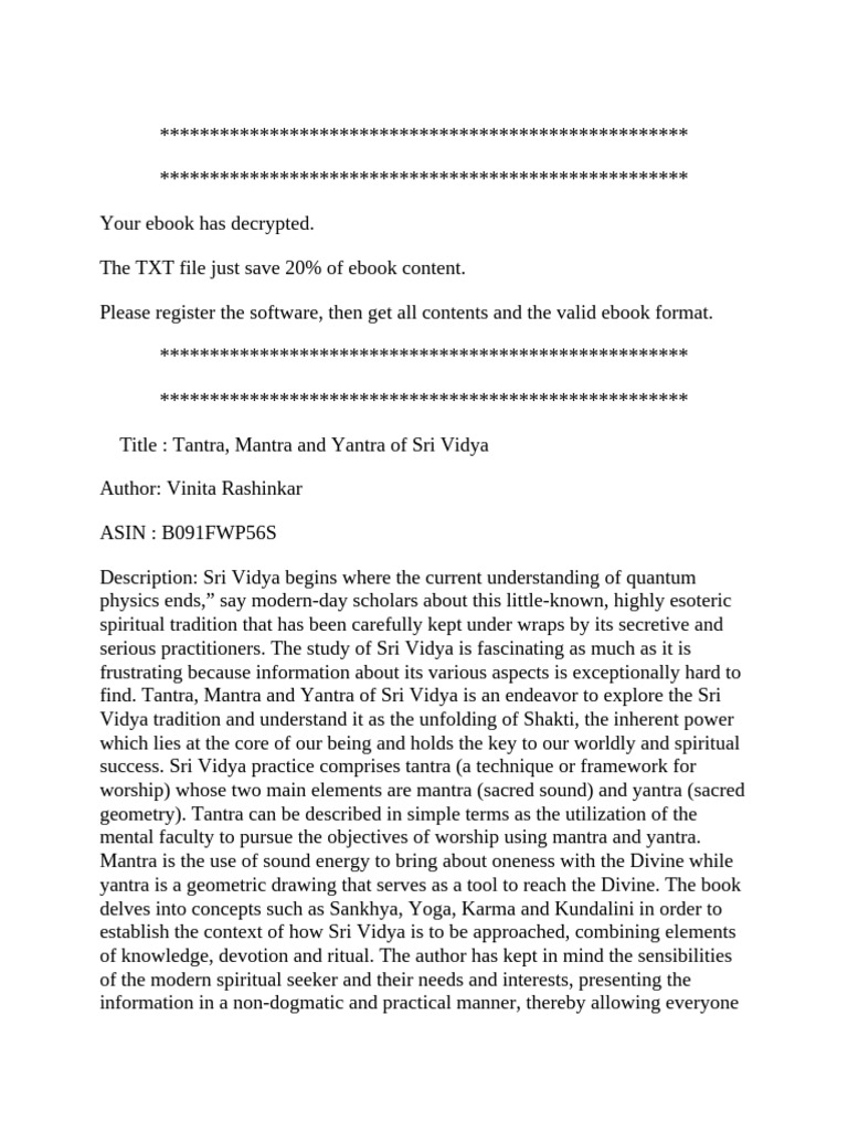 Tantra Mantra Yantra of Sri Vidya - Sri Vidya - 9781638325918 - Anna's Archive | PDF | Religion ...