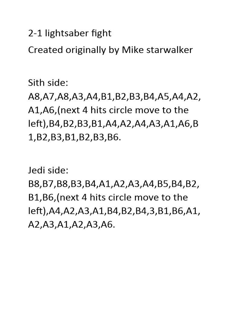 2-1 Fight Choreography Sheet | PDF