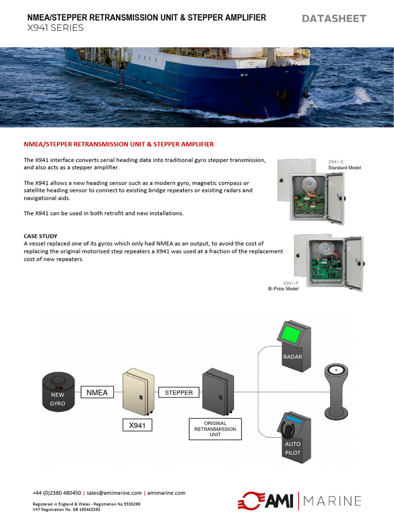 Data Sheet X941 NMEA Stepper Retransmission Unit and Stepper Amplifier ...