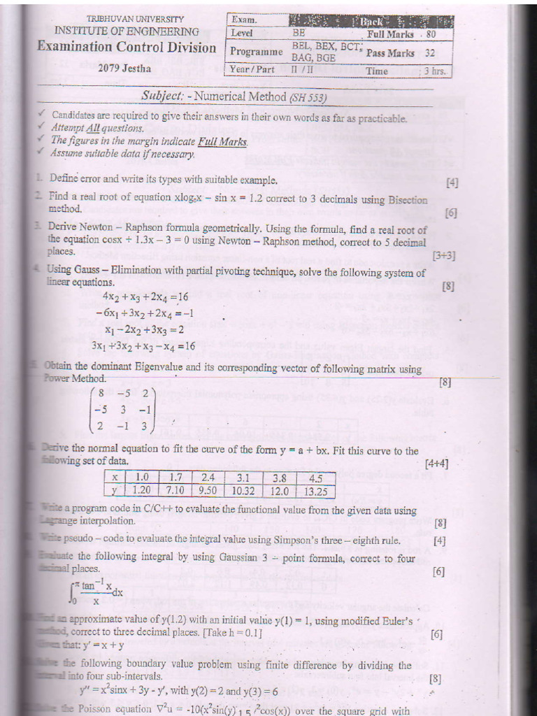 Numerical Method (PQ) | PDF | Mathematics | Mathematical Concepts Numerical Method (PQ) | PDF | Mathematics | Mathematical Concepts