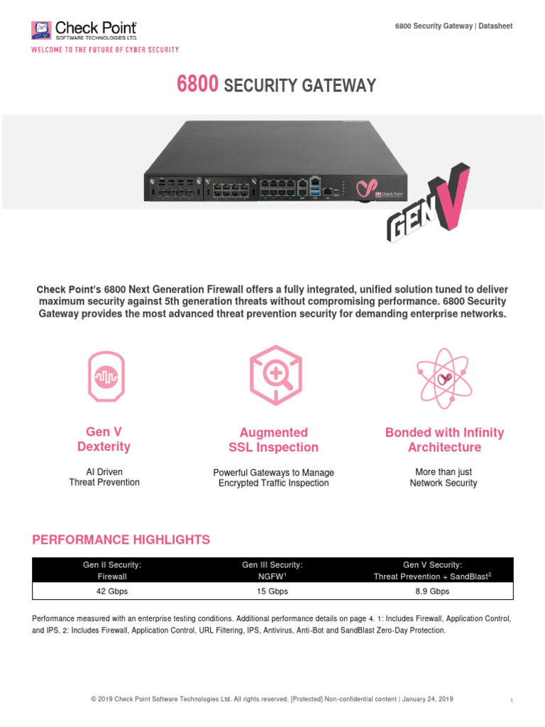 6800 Security Gateway Datasheet | PDF | Firewall (Computing) | Computer ...