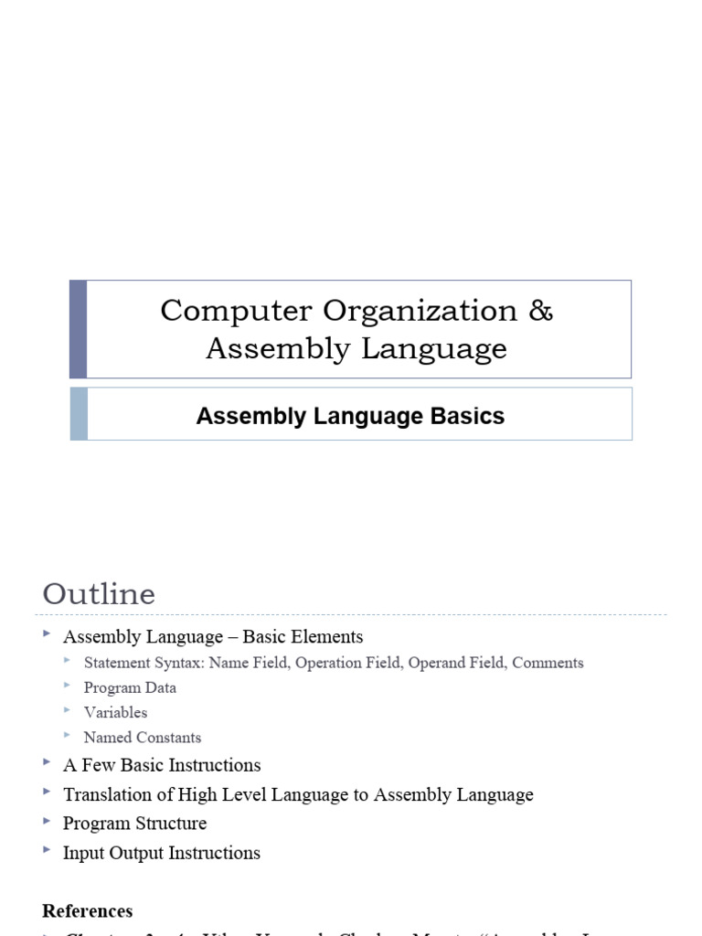 5 Assembly Language Basics Autosaved 09102023 092330am | PDF | Assembly Language | Computer Data