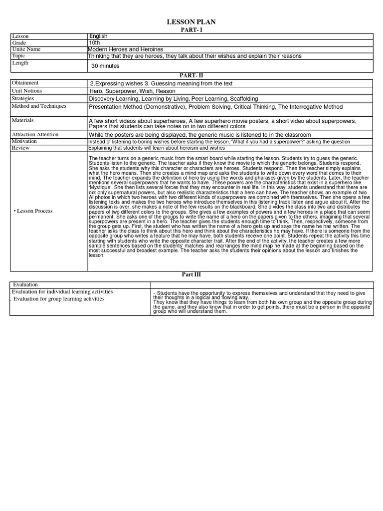 Lesson Plan 1 | PDF Lesson Plan 1 | PDF