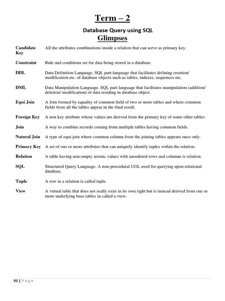 Mysql One Mark Questions | PDF | Relational Database | Table (Database)