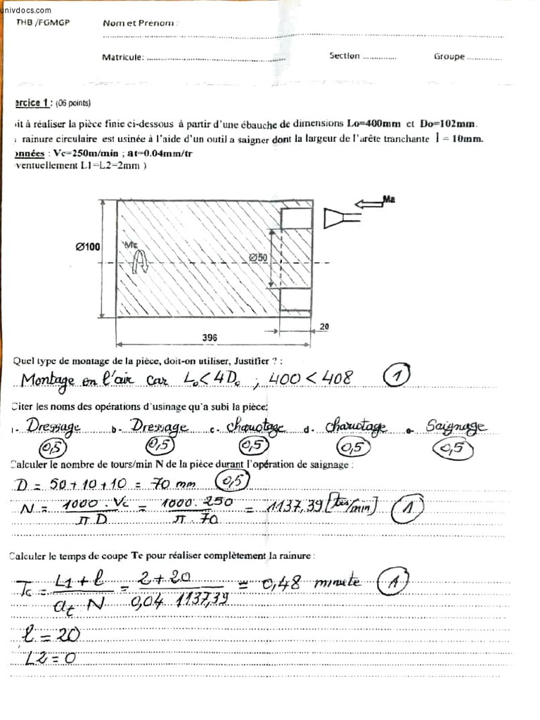 Examen3 Fabrication Mécanique-1 | PDF