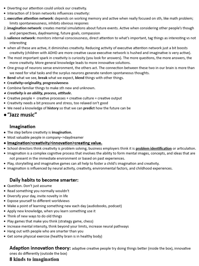 Creative Thinking Sheet | PDF