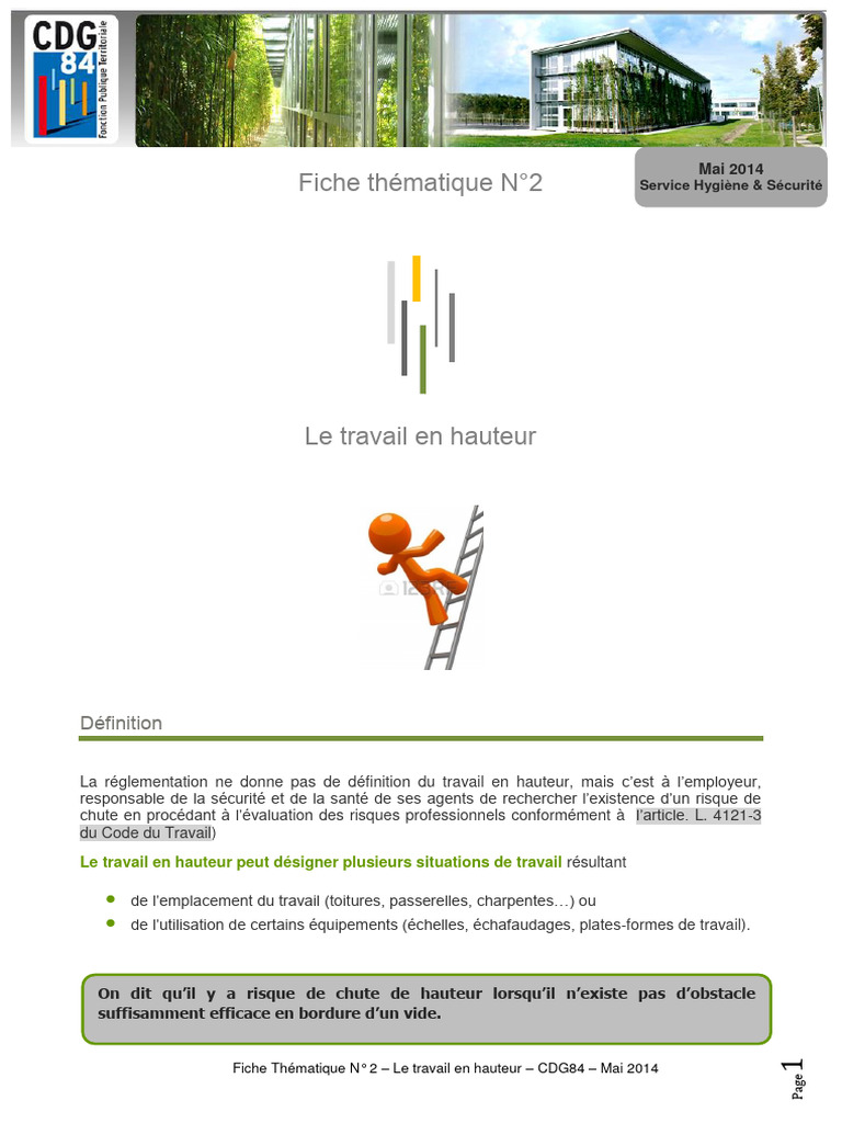 Fiche Thématique Le Travail en Hauteur | PDF