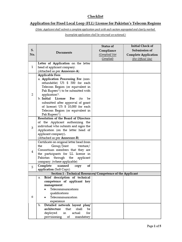 Checklist FLL Pak 13012022 | PDF