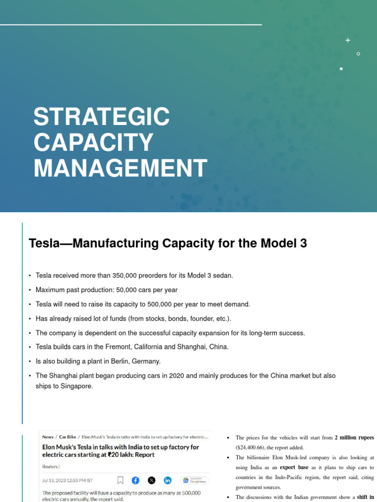 Strategic Capacity Management | PDF | Supply Chain | Average Cost